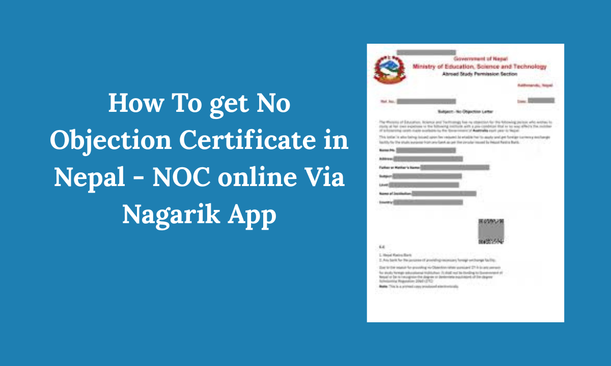 No Objection Certificate Nepal - NOC online Via Nagarik App